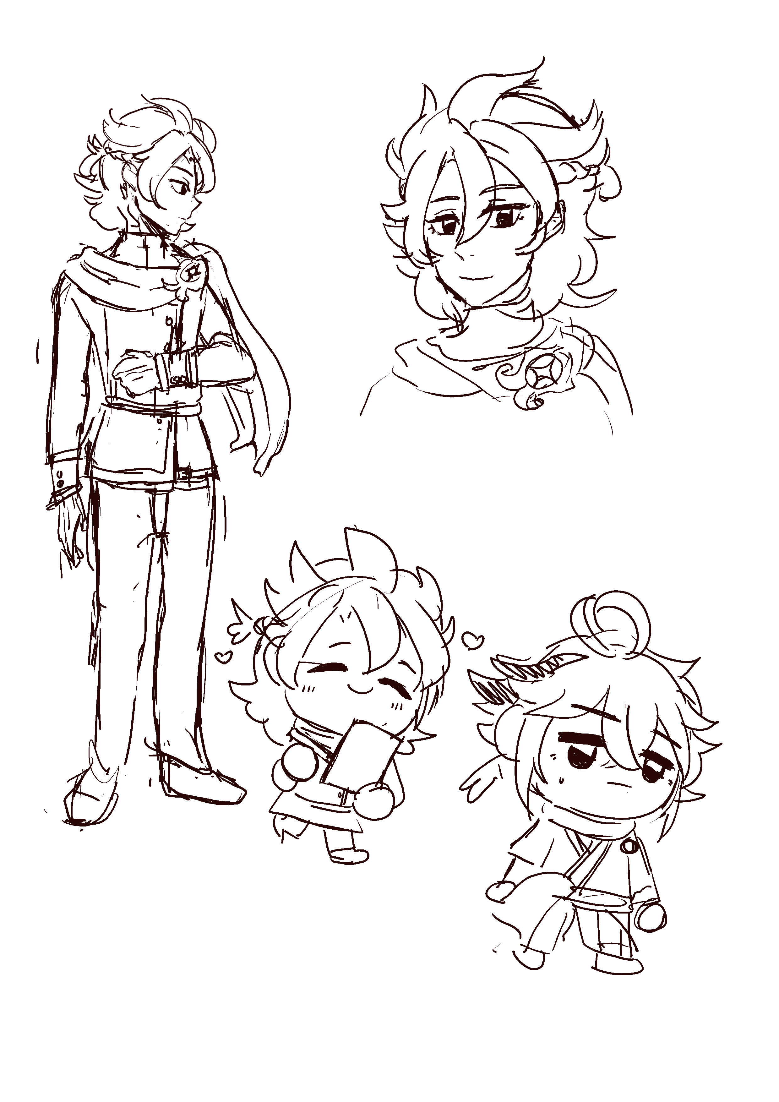 First time drawing Albedo (16/5/22) and latest (14/9/23) Genshin Impact ...