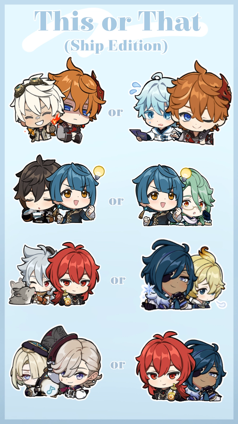 This or that with problematic ships! Template on the 2nd image. Genshin ...