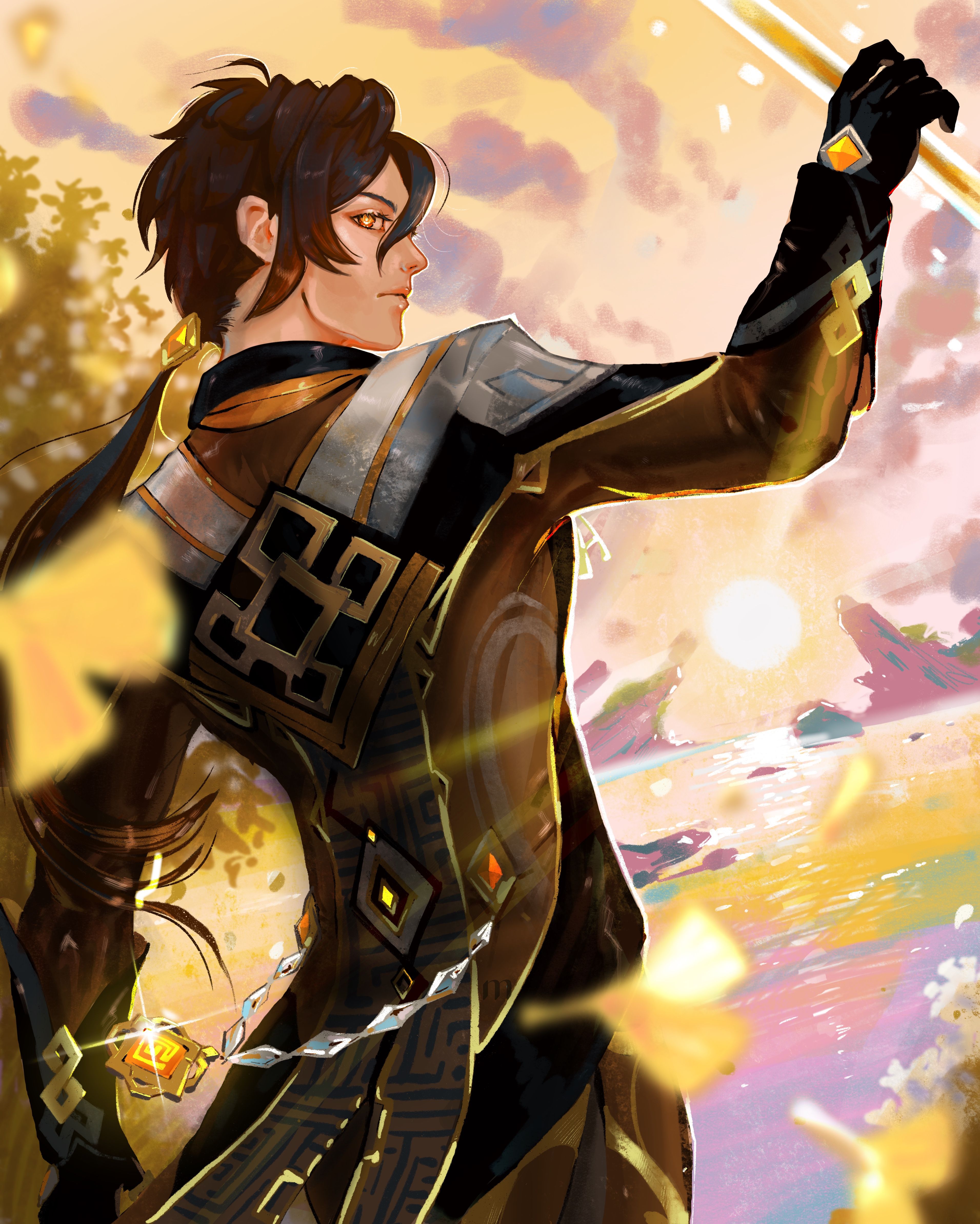 Zhongli- Creator of the Guyun forest- VAGO MUNDO fan art Genshin Impact ...