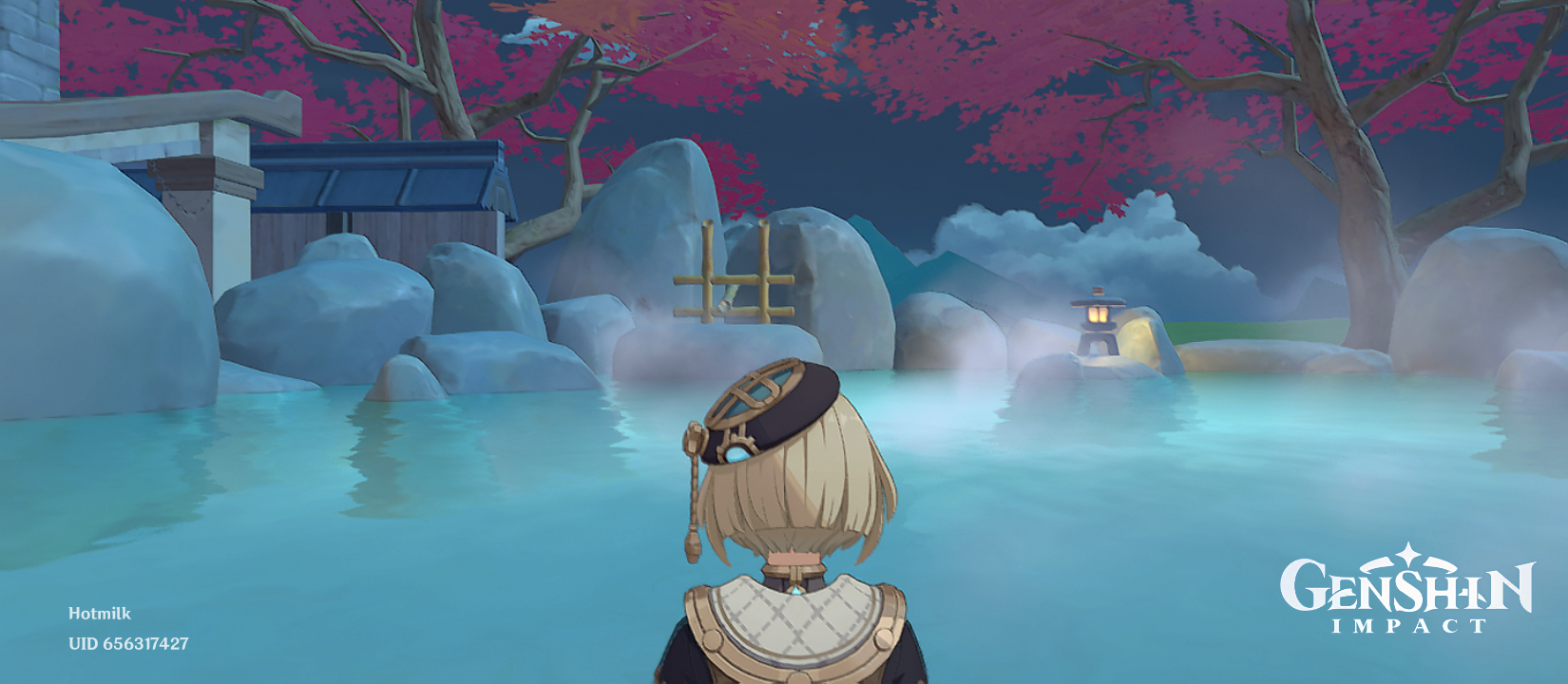 Night at hot springs Genshin Impact | HoYoLAB