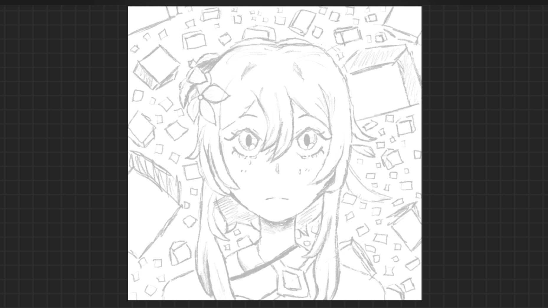 Working on this Lumine drawing! This is the sketch, posting the ...