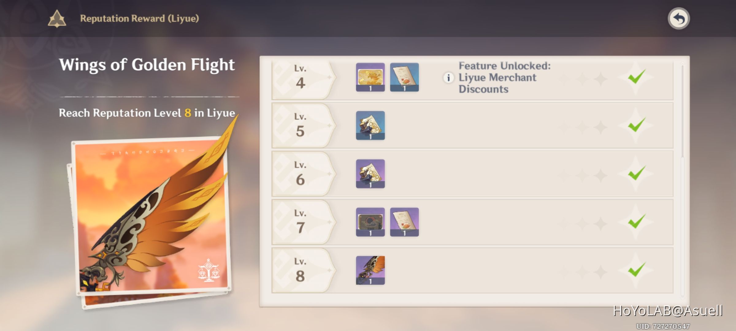 I reached reputation max lvl in Liyue Genshin Impact | HoYoLAB