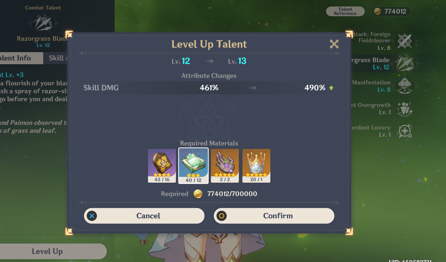 yayyyyy, i finally have enough things to level up this talent Genshin ...