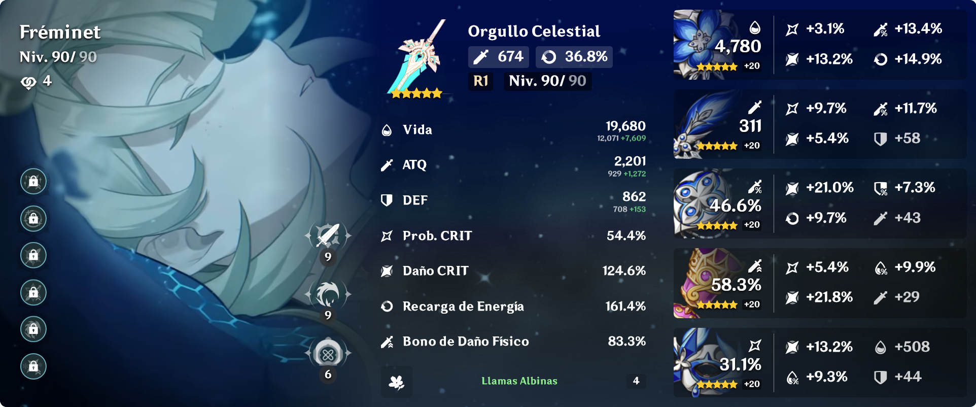 Mi Build de Freminet Fisico Genshin Impact | HoYoLAB