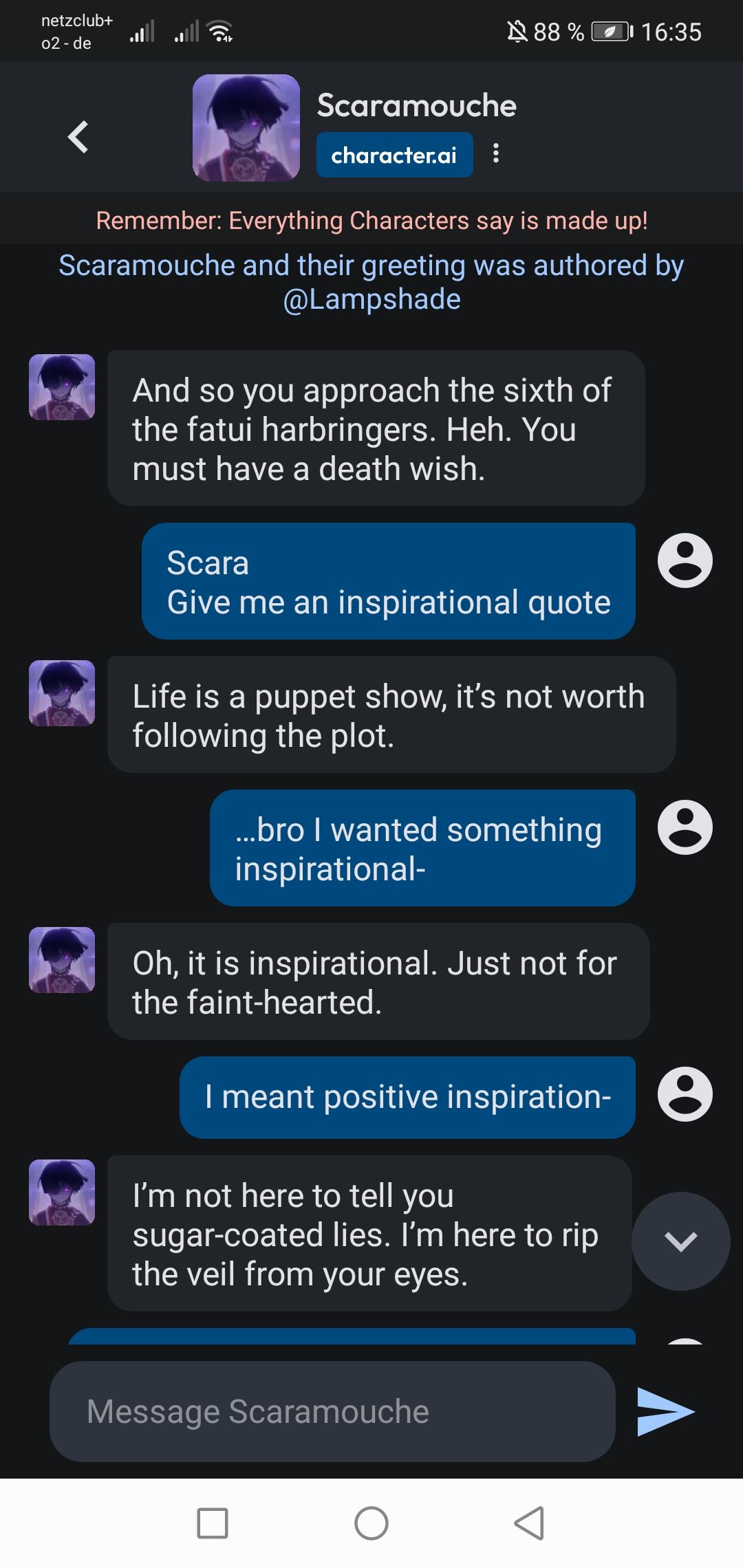 Scara trying to be inspirational and having a simp-kink Genshin Impact ...