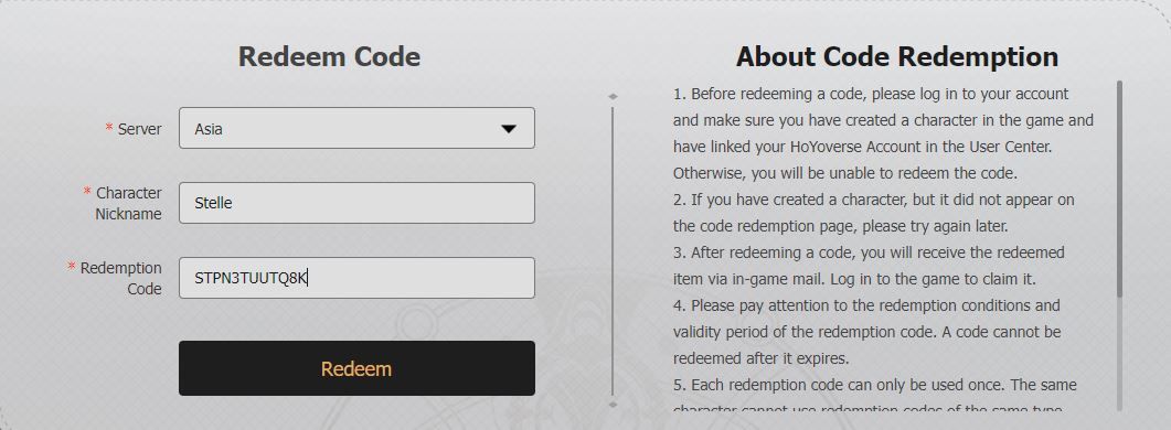 HSR Redeem Code Version 1.3 (50 Stellars + 10k Credits) - September ...