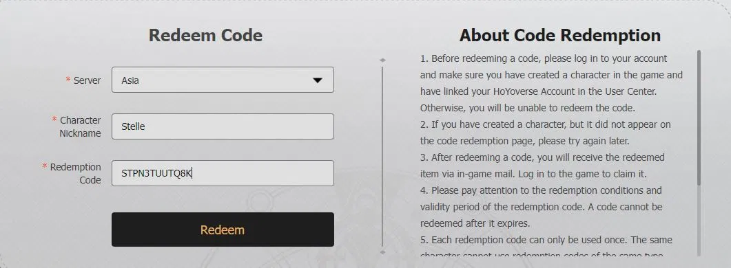HSR Redeem Code Version 1.3 (50 Stellars + 10k Credits) - September ...
