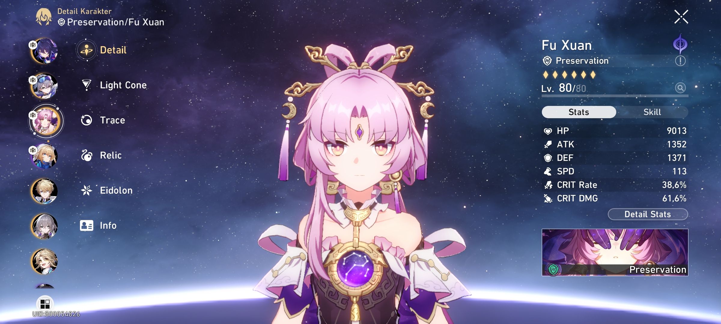 Build Fu Xuan seguni udh bague belum Puhh Honkai: Star Rail | HoYoLAB