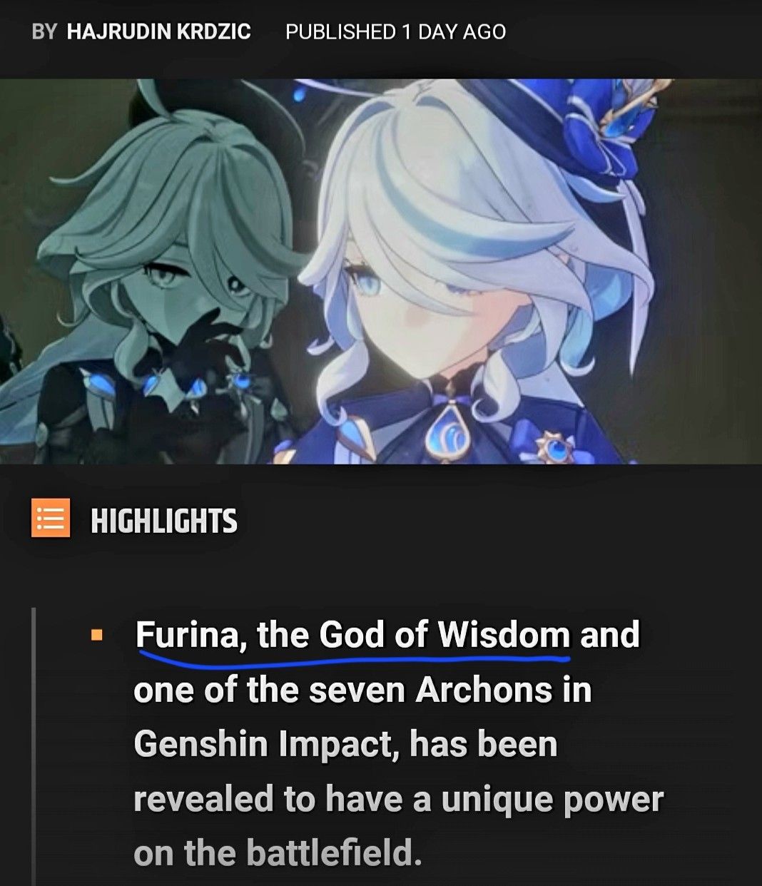 Furina the "God of Wisdom" 💀 Genshin Impact | HoYoLAB