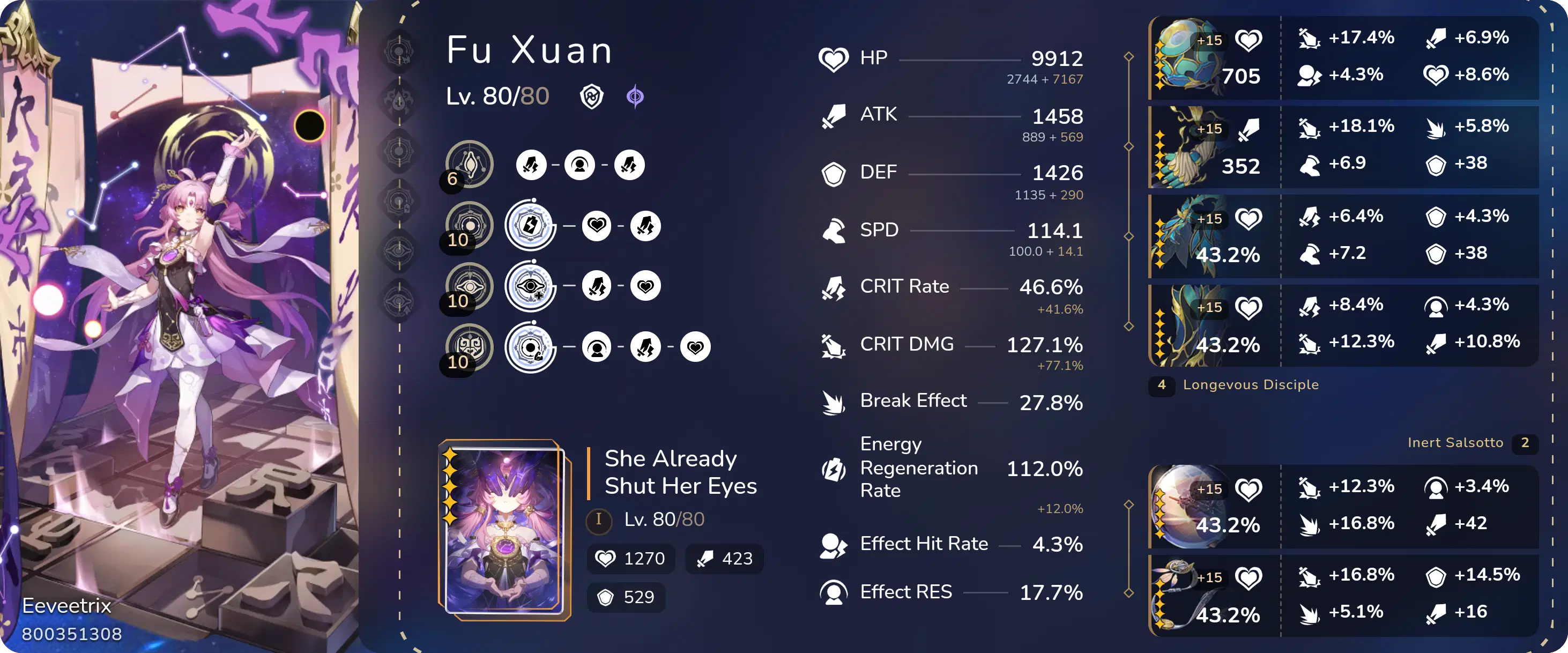 Fu Xuan Optimal Build Honkai: Star Rail | HoYoLAB