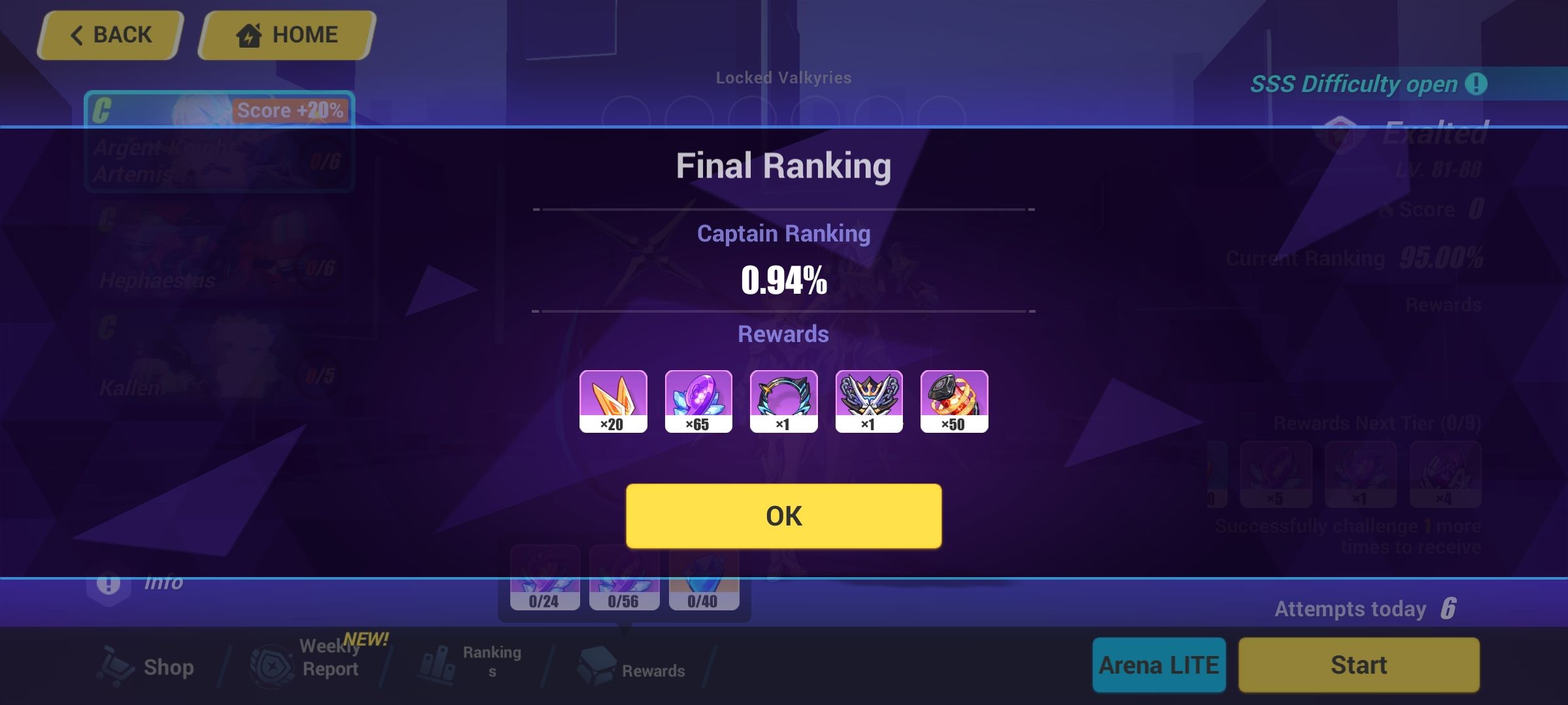 Achieved Top 1% Exalted Memorial Arena Honkai Impact 3rd | HoYoLAB