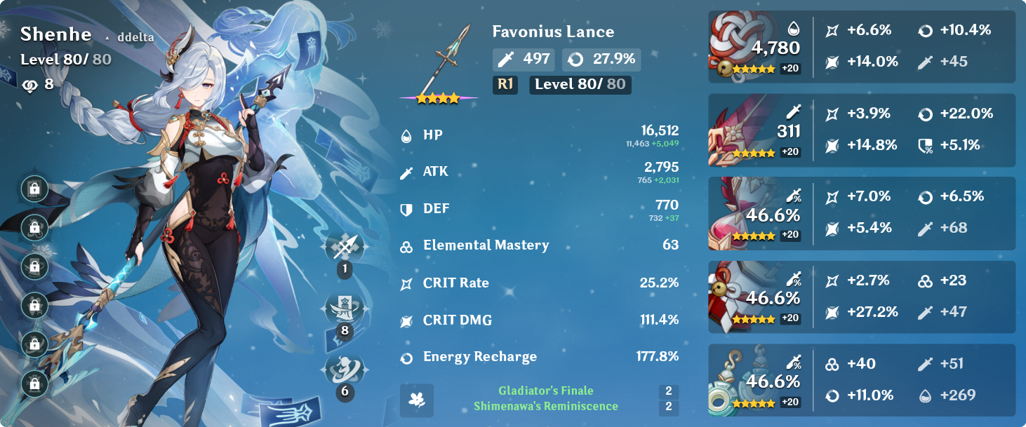 my shenhe build as cryo buff and battery Genshin Impact | HoYoLAB