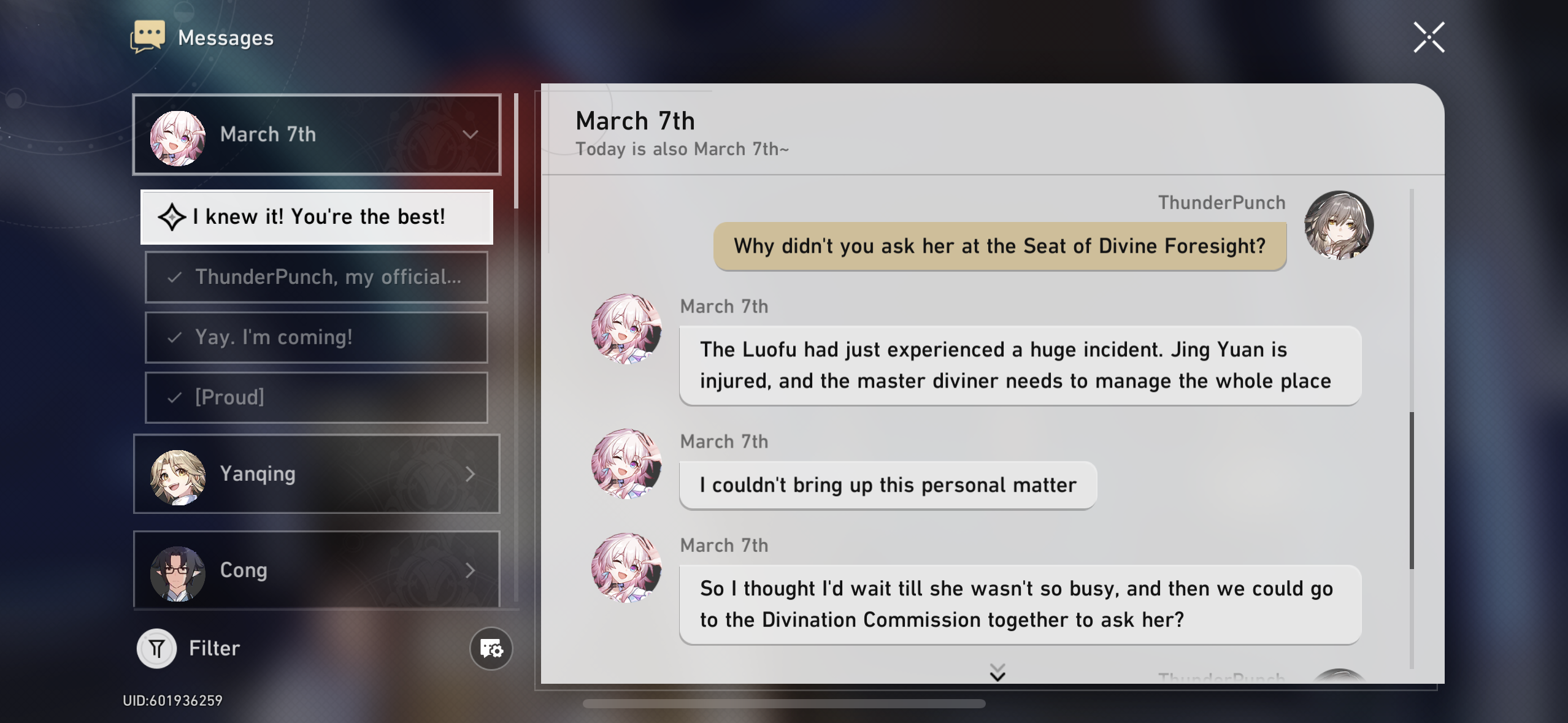I was wondering why she didn’t ask Honkai: Star Rail | HoYoLAB