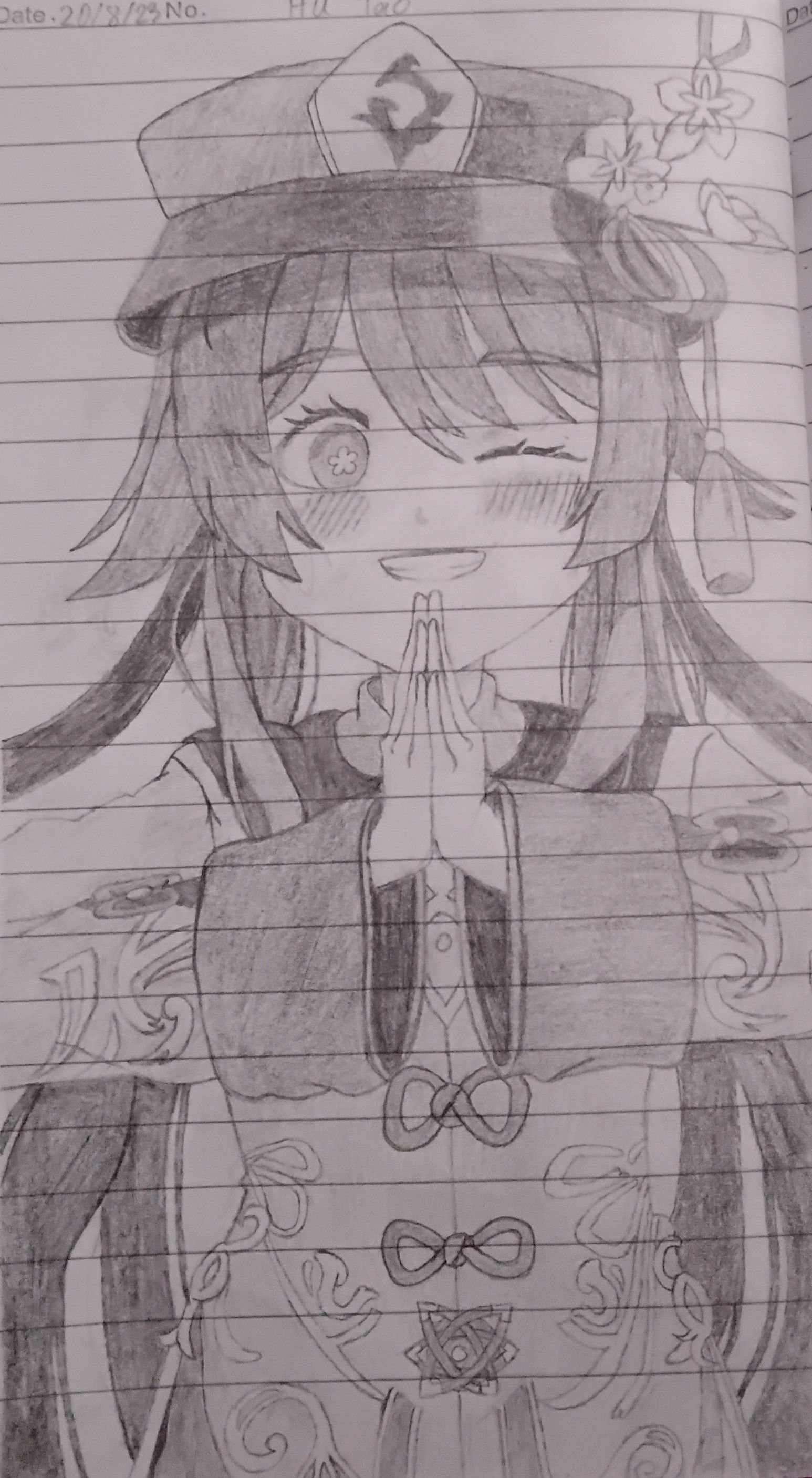 HunTao drawing (using pencil) Genshin Impact | HoYoLAB