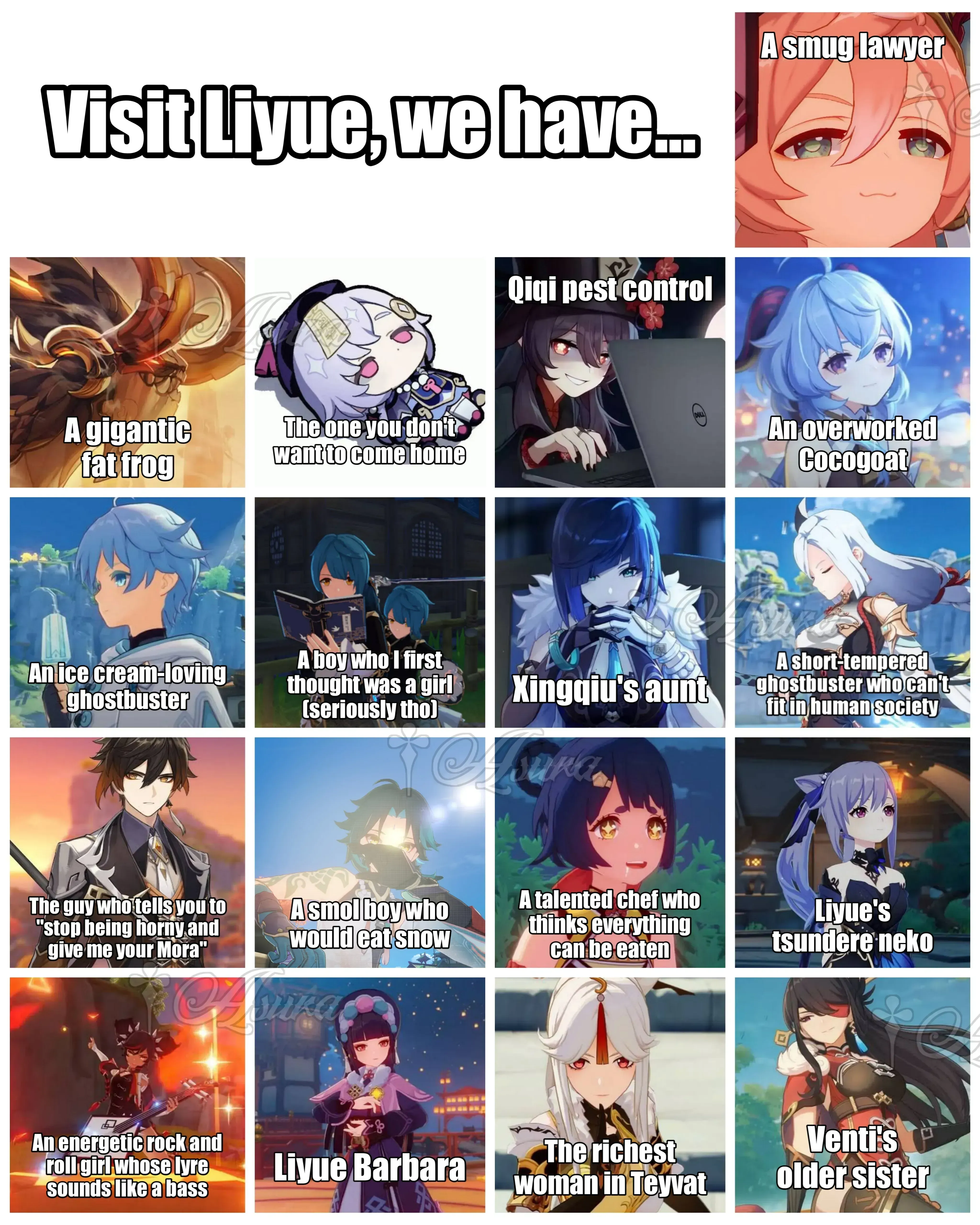 (fancy voice) Memes of the highest quality from every region! Genshin ...