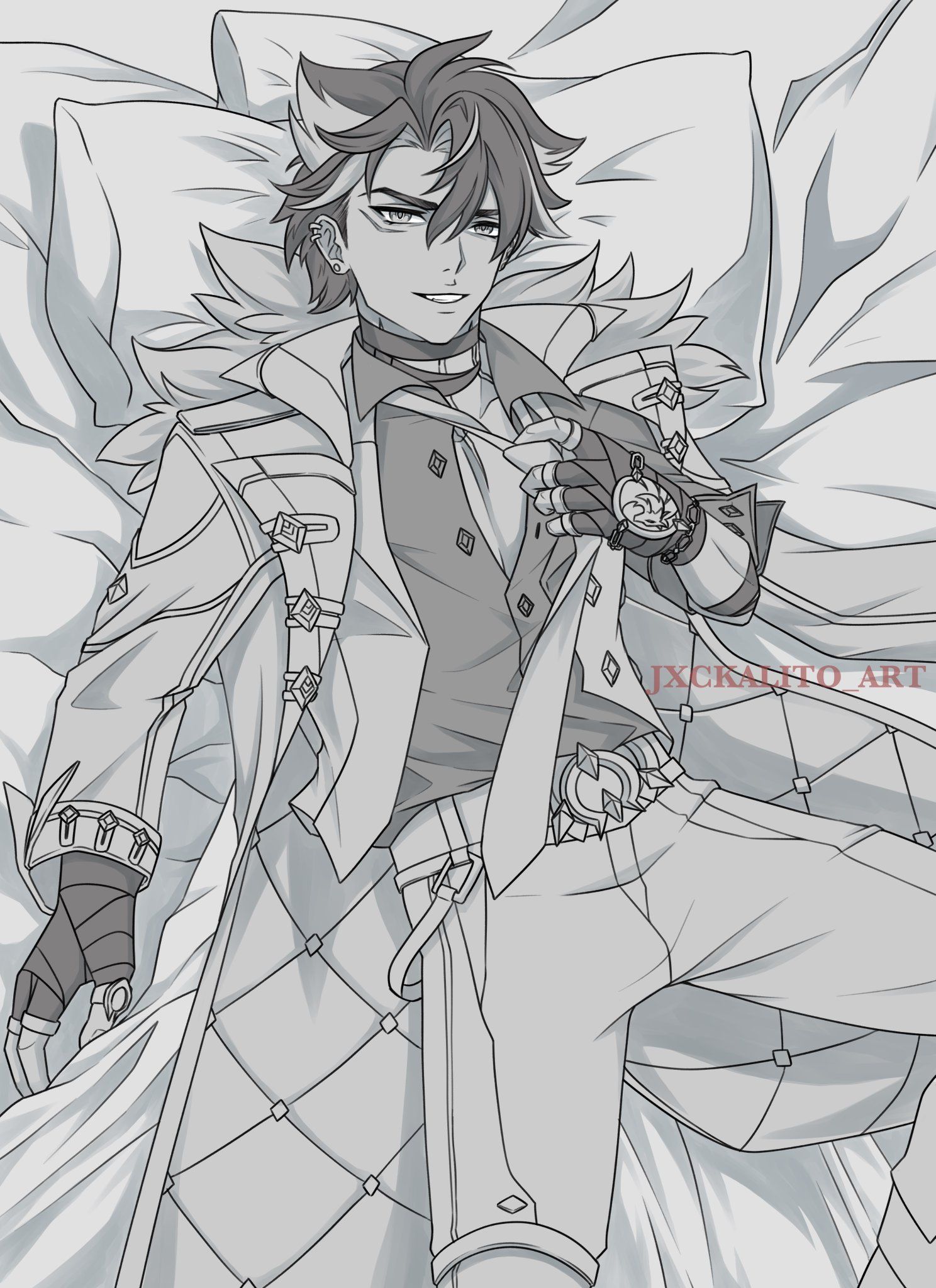 a bunch of wriothesley art I've been working on over time Genshin ...