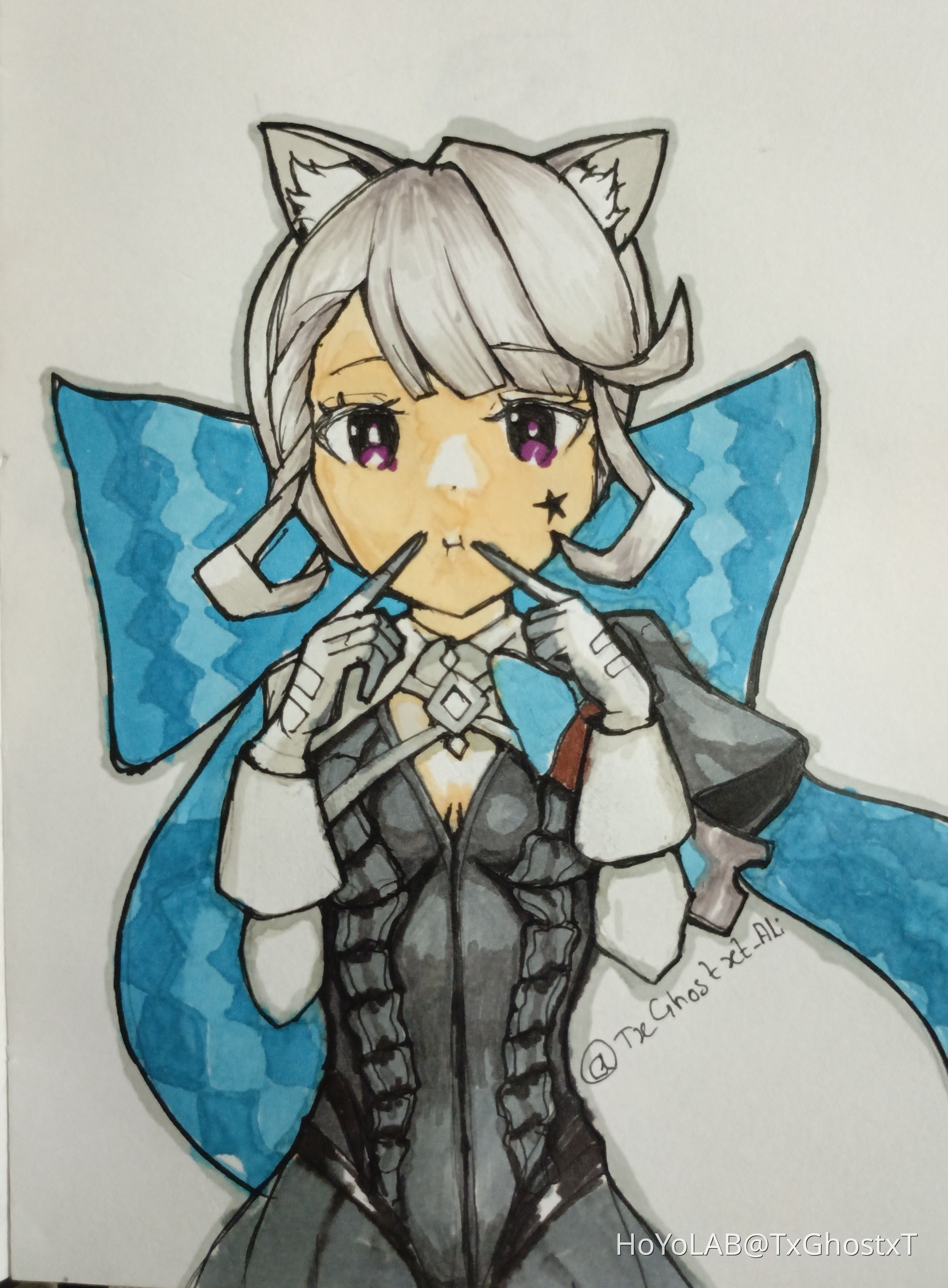 colored my lynette line work with markers today Genshin Impact | HoYoLAB