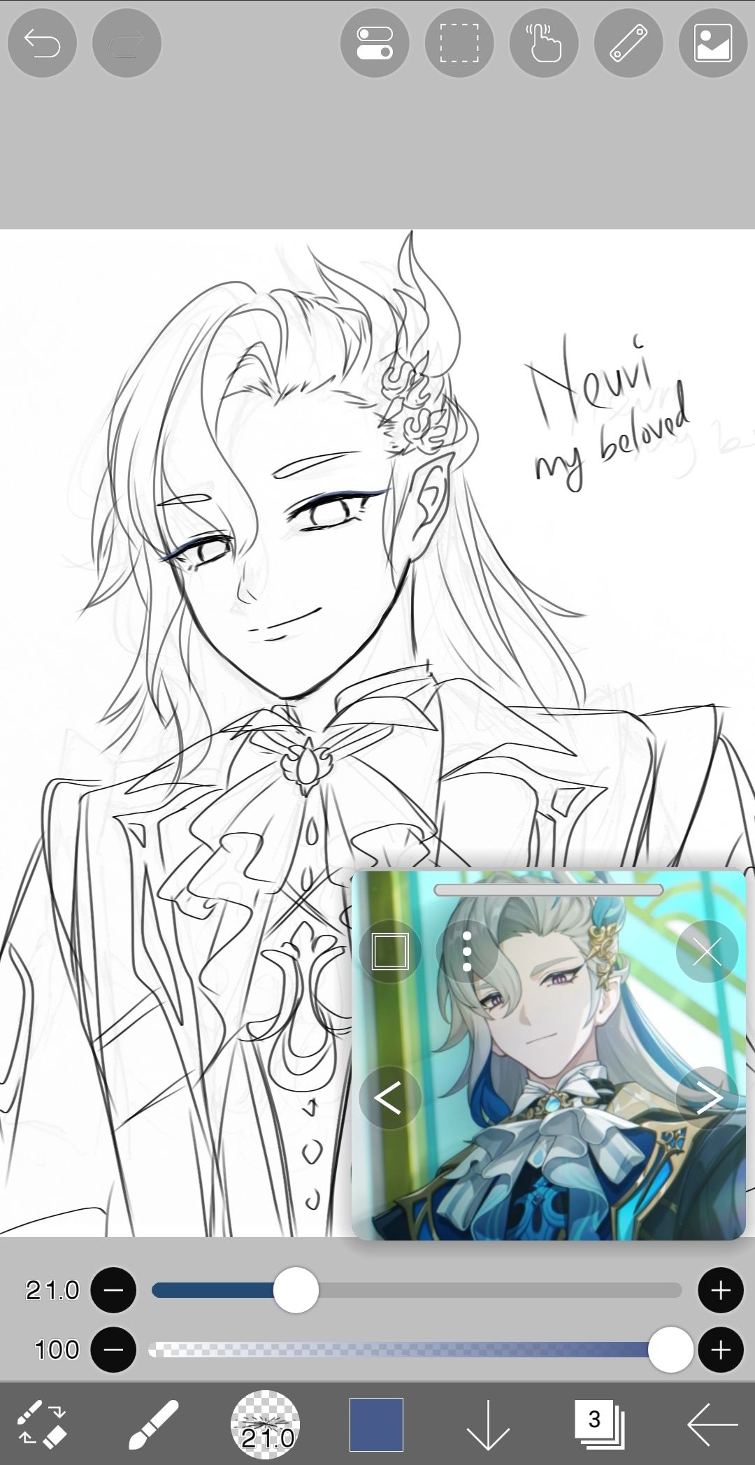 Trying to draw Neuvillette Genshin Impact | HoYoLAB