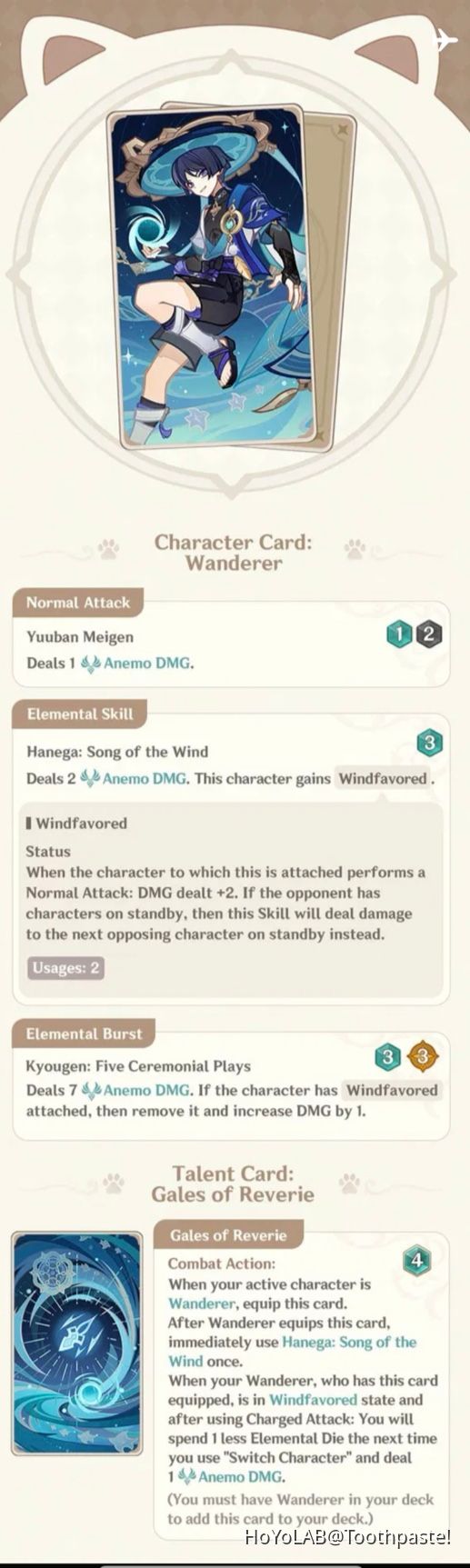 Finally a wanderer tcg card!! Genshin Impact | HoYoLAB