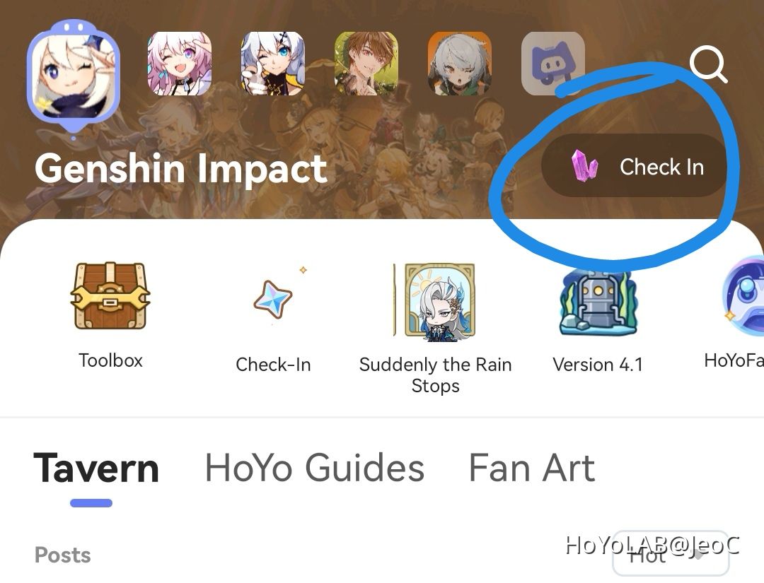 Login shortcut | HoYoLAB