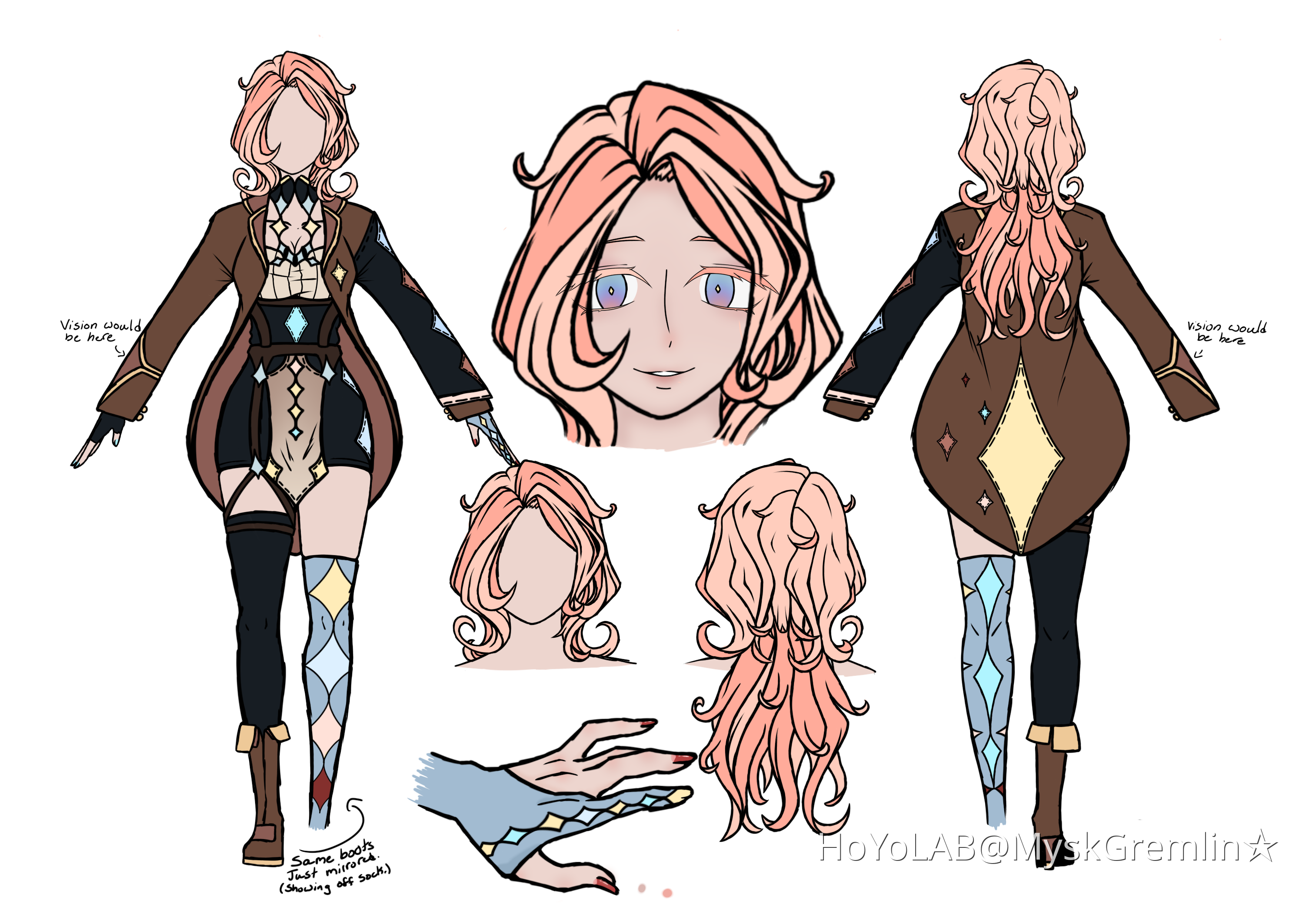 New Fontaine Oc in the works! Any name suggestions? Genshin Impact ...