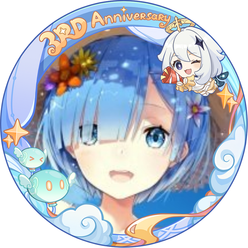 Rem (Re:Zero) 3rd Anniversary Avatar Frame💙💙 Genshin Impact | HoYoLAB