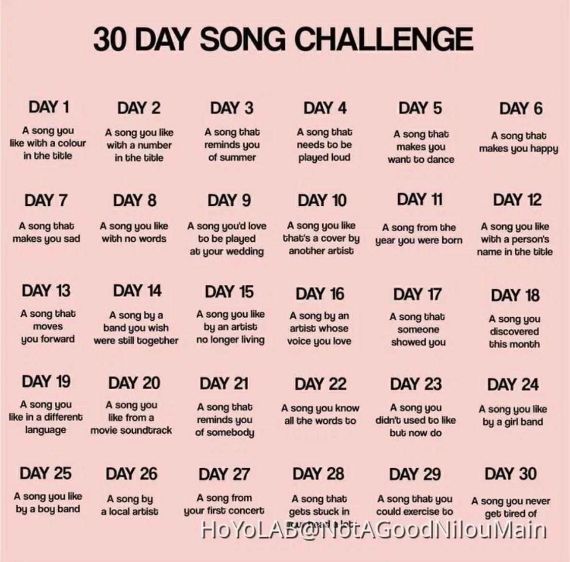 30 Day Song Challenge but I\'m Lazy and I Skipped the Personal Info Ones | HoYoLAB