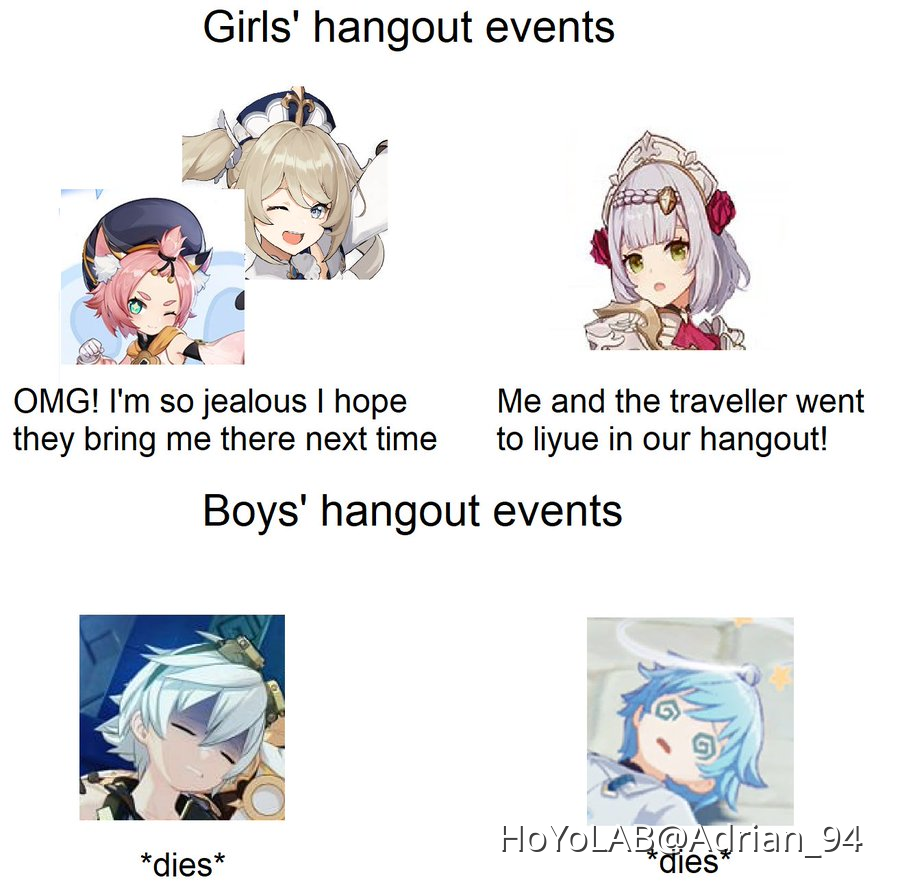 ''Different between girls' Hangout event and boys Hangout event. Genshin Impact | HoYoLAB