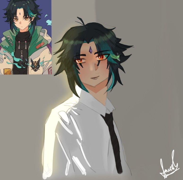 xiao , modern au (idk how this works) Genshin Impact | HoYoLAB