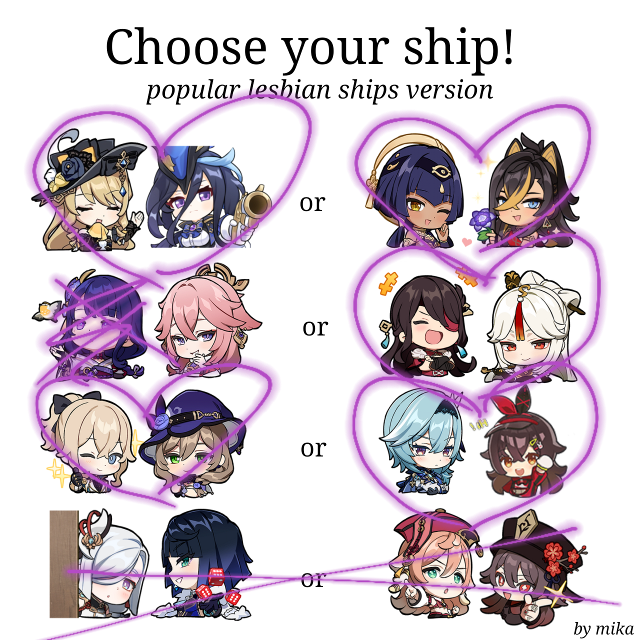 💜💖 Choose Your Ship! 💖💜 (W/W Edition!) Genshin Impact | HoYoLAB
