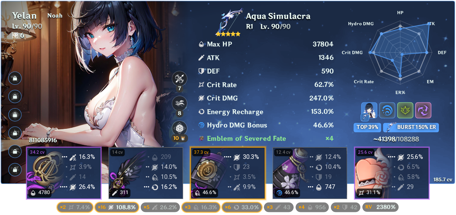 my f2p build for yelan ;) Genshin Impact | HoYoLAB