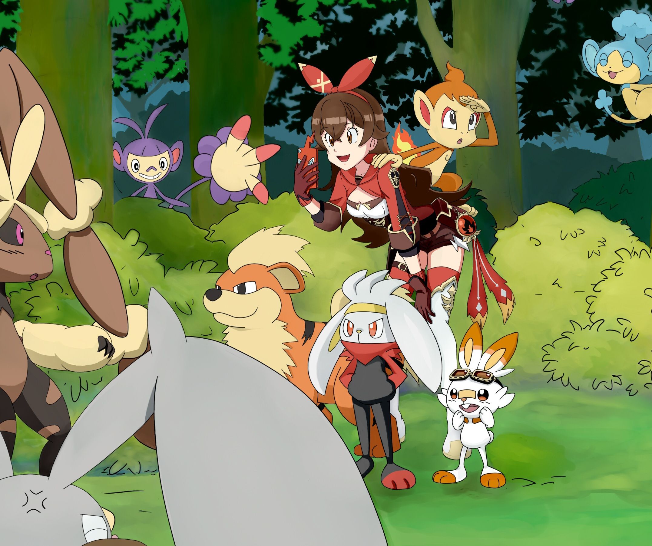 Amber in The Pokemon World Genshin Impact | HoYoLAB