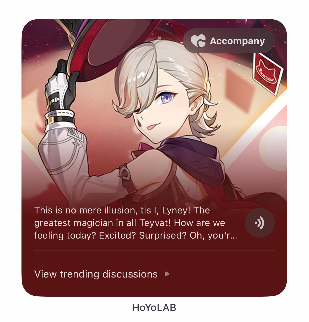 this is NOT a drill. lyney widget now available!!! Genshin Impact | HoYoLAB