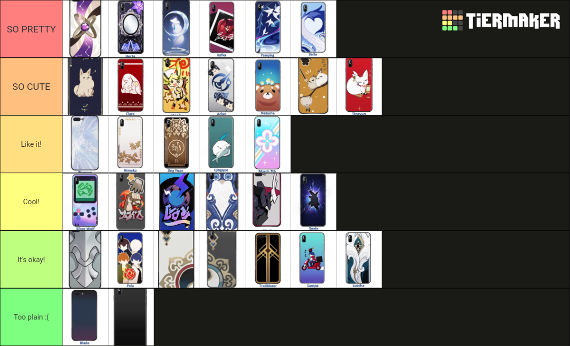 Rating HSR phone cases based on how much I like them! Honkai: Star Rail ...