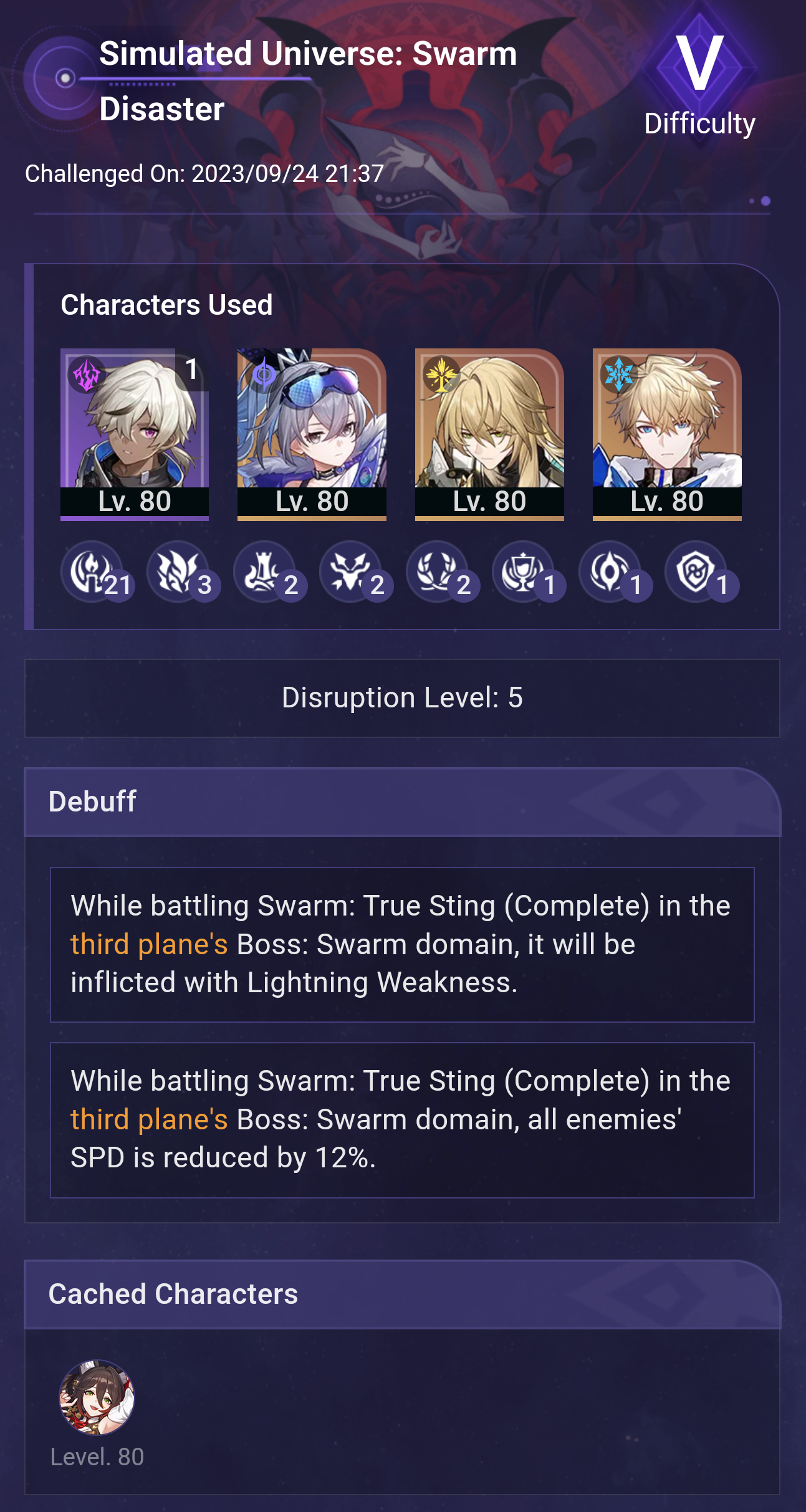 Swarm Disaster Difficulty V Clear - Path of Remembrance Honkai: Star ...