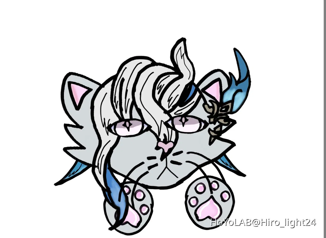 Neuvillette cat drawing because iam inpatient for tomorrow Genshin ...