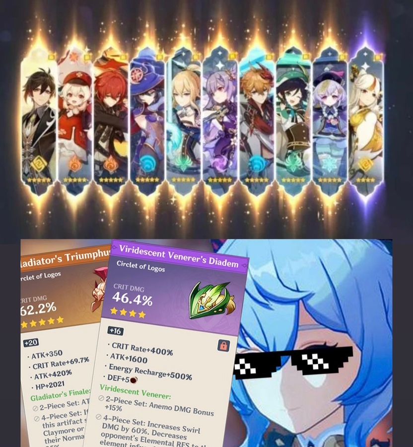 Zy0x says every player either has good gatcha luck or good artifact ...