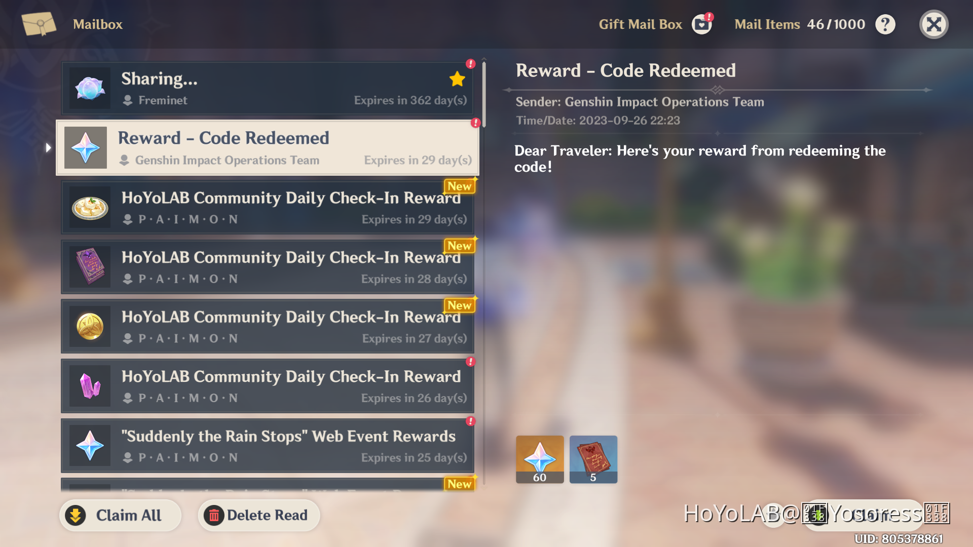 Genshin code: 60primo Genshin Impact | HoYoLAB