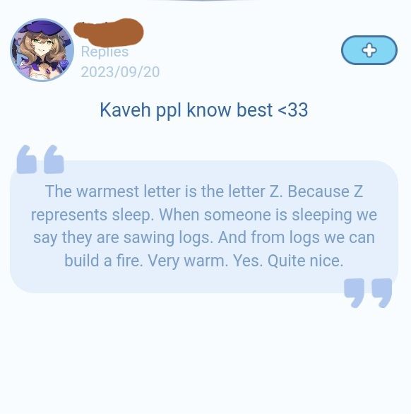 They told me to send a warm letter of encouragement and | HoYoLAB