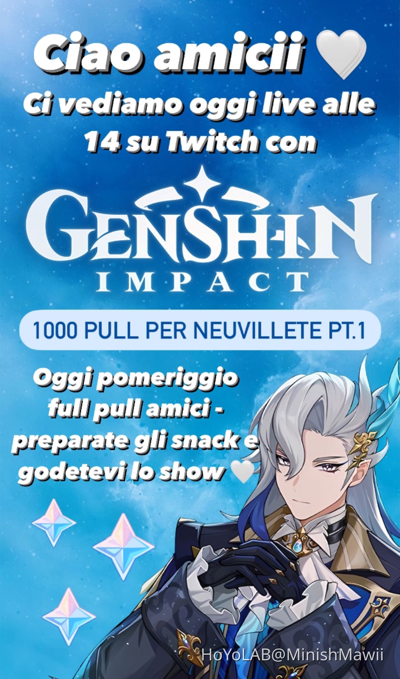 LIVE ORE 14 1000 PULL NEUVILLETTE DELLA COMMUNITY 🩵 Genshin Impact ...