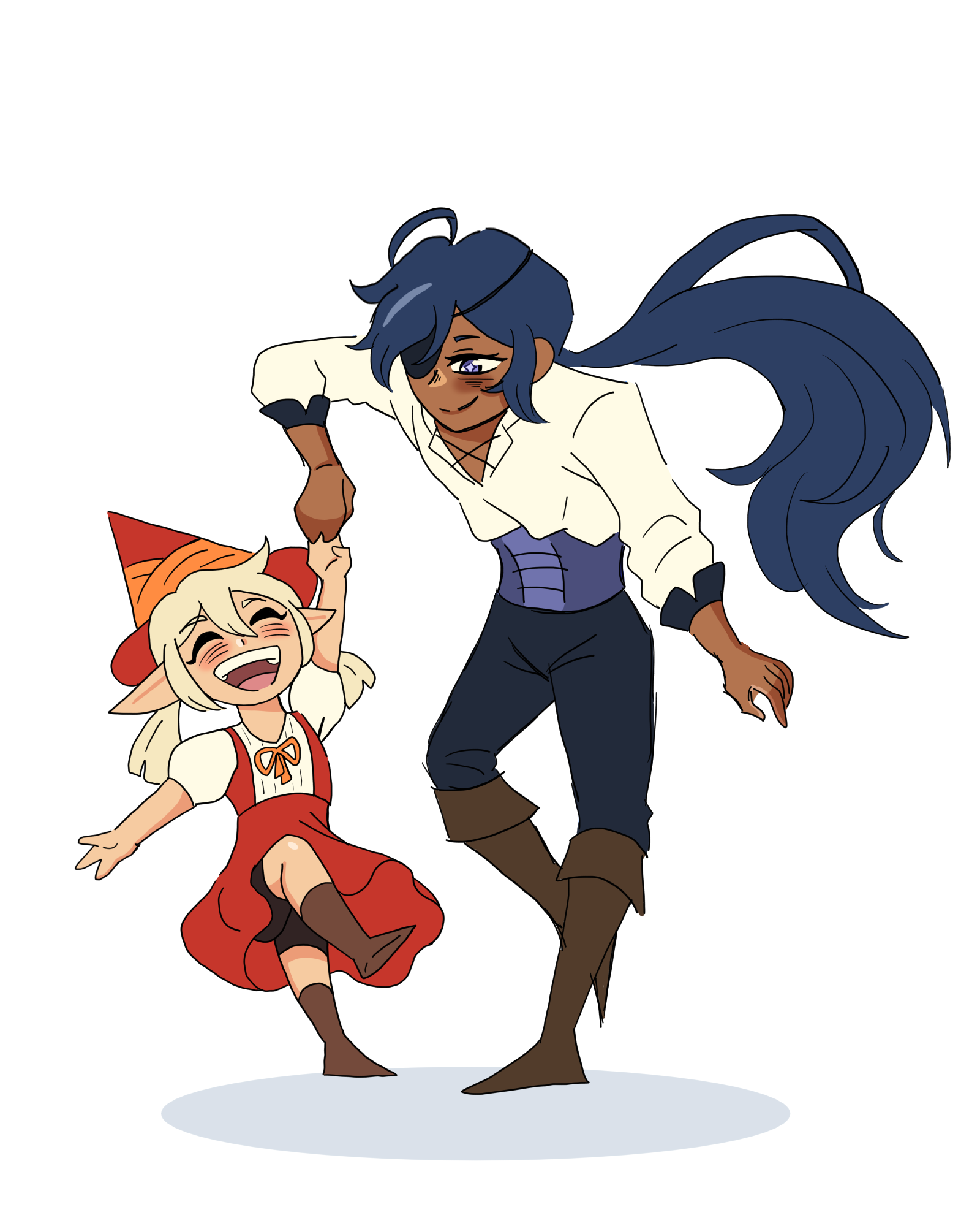 Drawing of Klee and Kaeya dancing. Genshin Impact | HoYoLAB