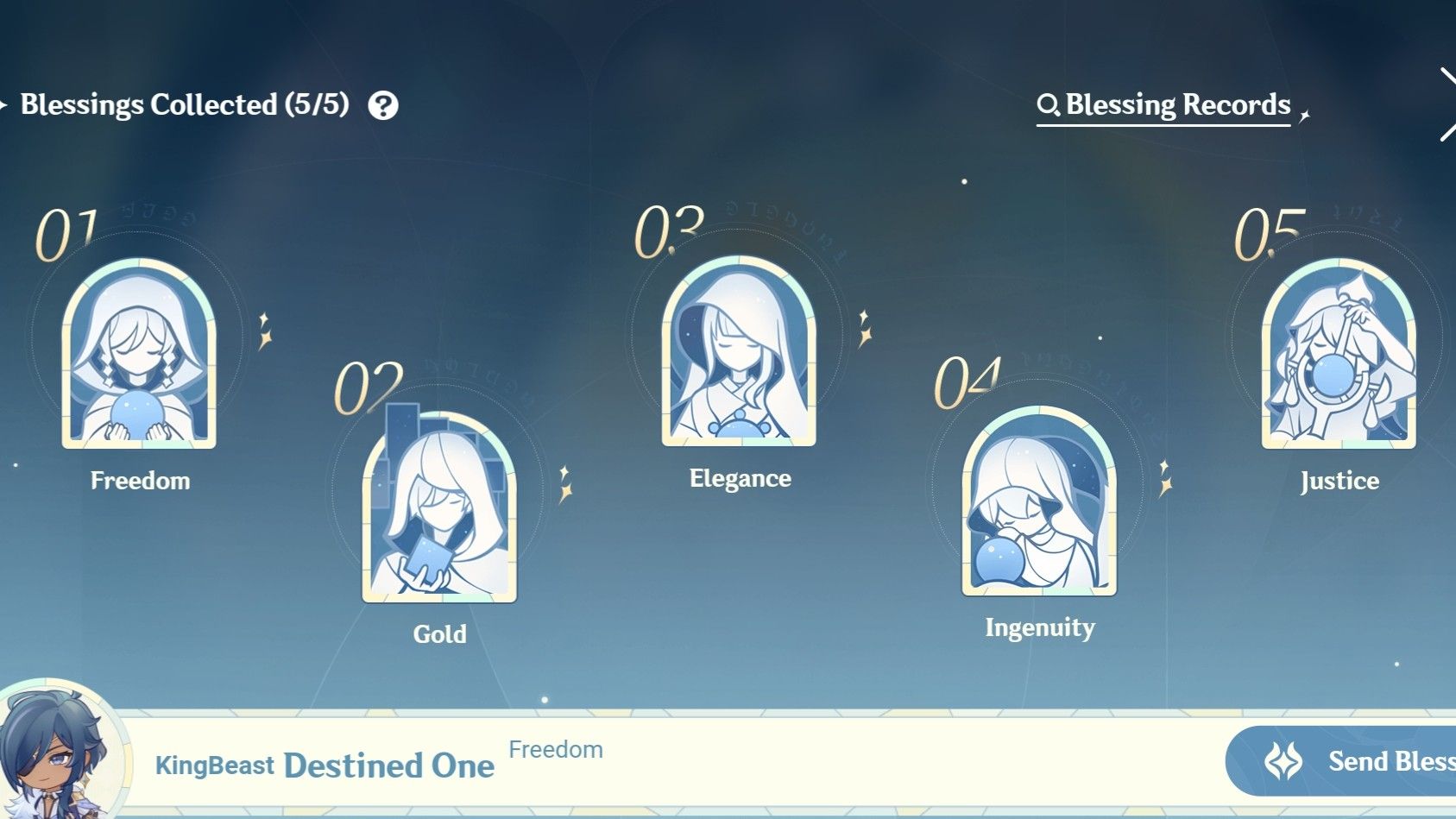 All 5 Blessings ~ Genshin Impact | HoYoLAB