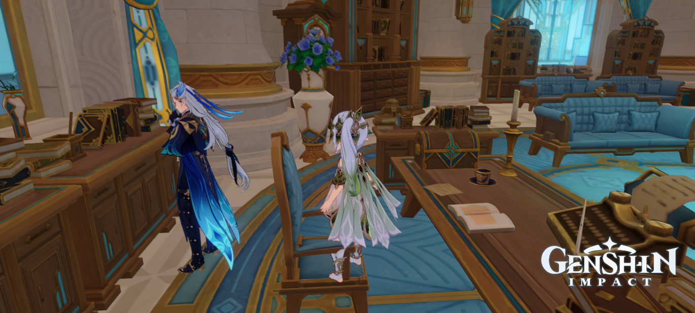 Nahida visits Neuvillette in Palais Mermonia Genshin Impact | HoYoLAB