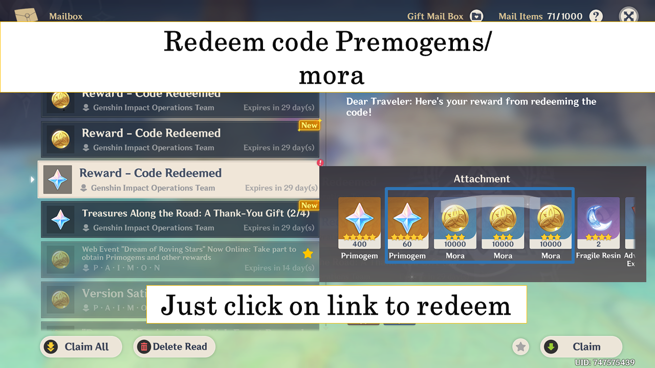 New redeem code | just click on the link | Primogems and mora Genshin Impact | HoYoLAB