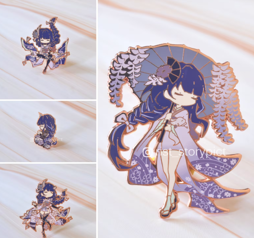 Raiden Ei & Raiden Makoto Special Bundle- Hard Enamel Pin Rosegold on Etsy Genshin Impact | HoYoLAB
