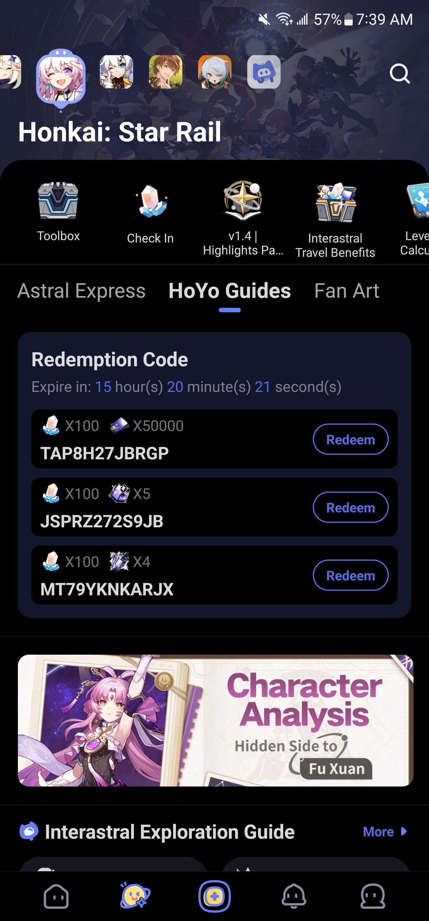 1.4 Code Redeem Button Honkai: Star Rail | HoYoLAB