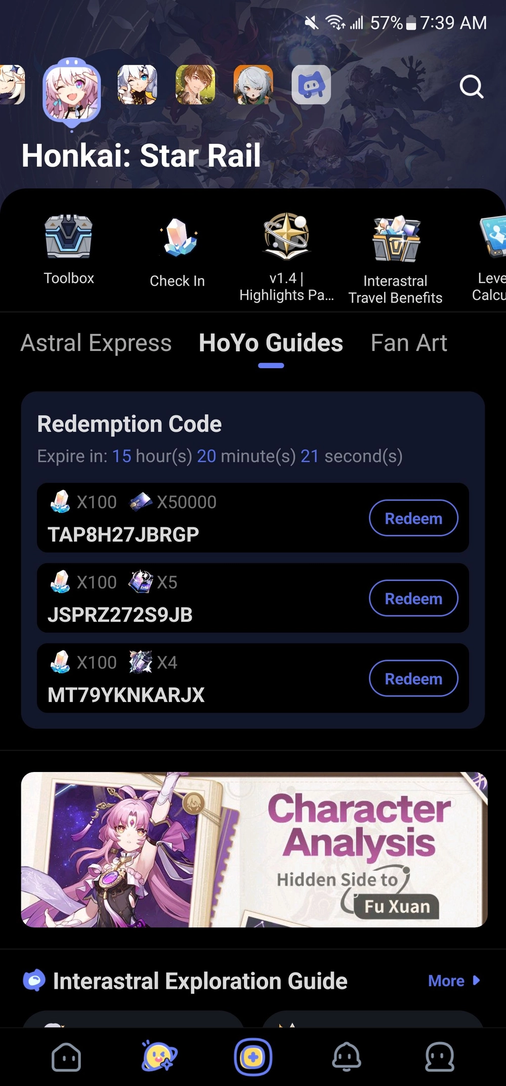 1.4 Code Redeem Button Honkai: Star Rail | HoYoLAB