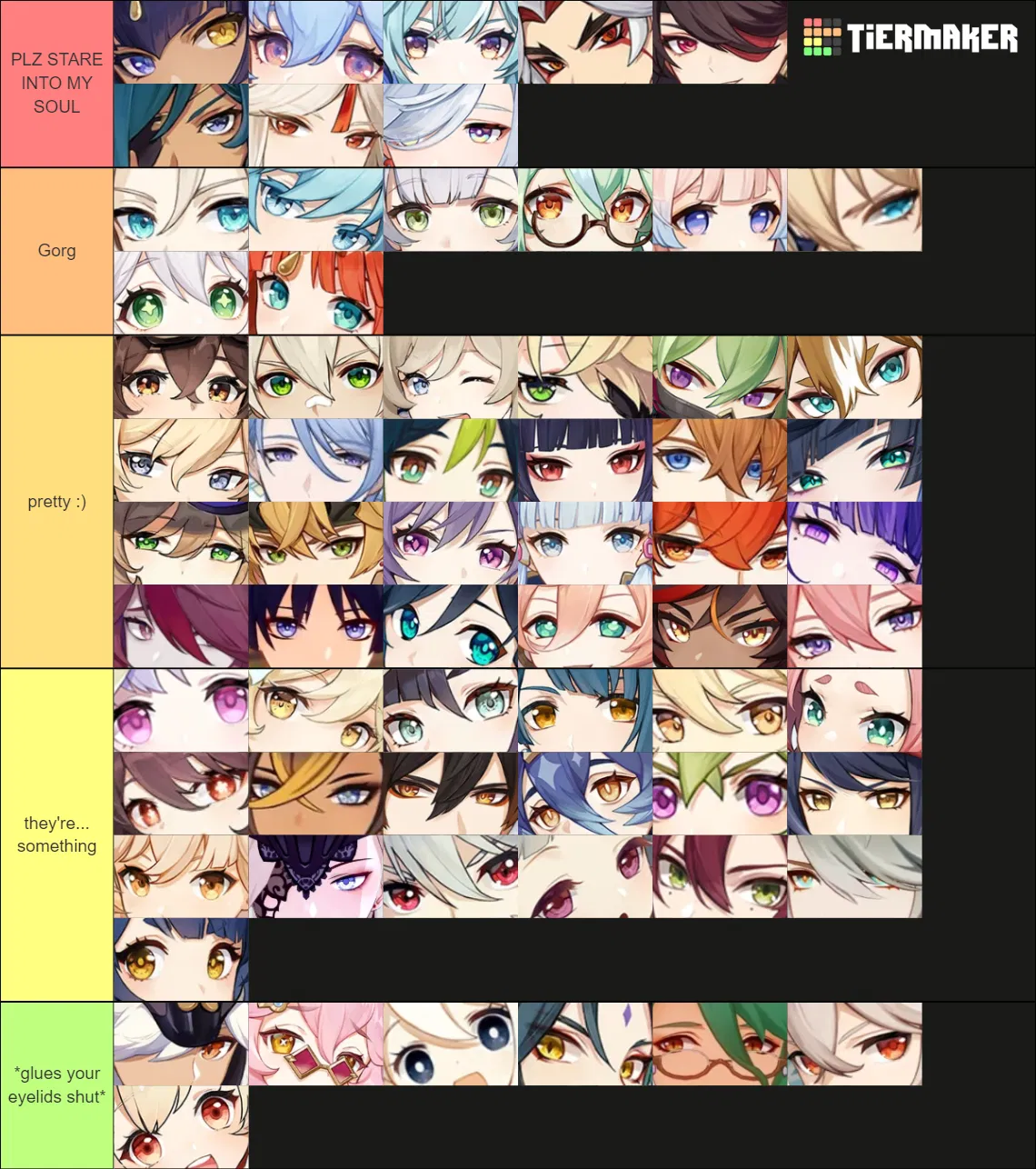 Eyes tier-list :) ;) Genshin Impact | HoYoLAB