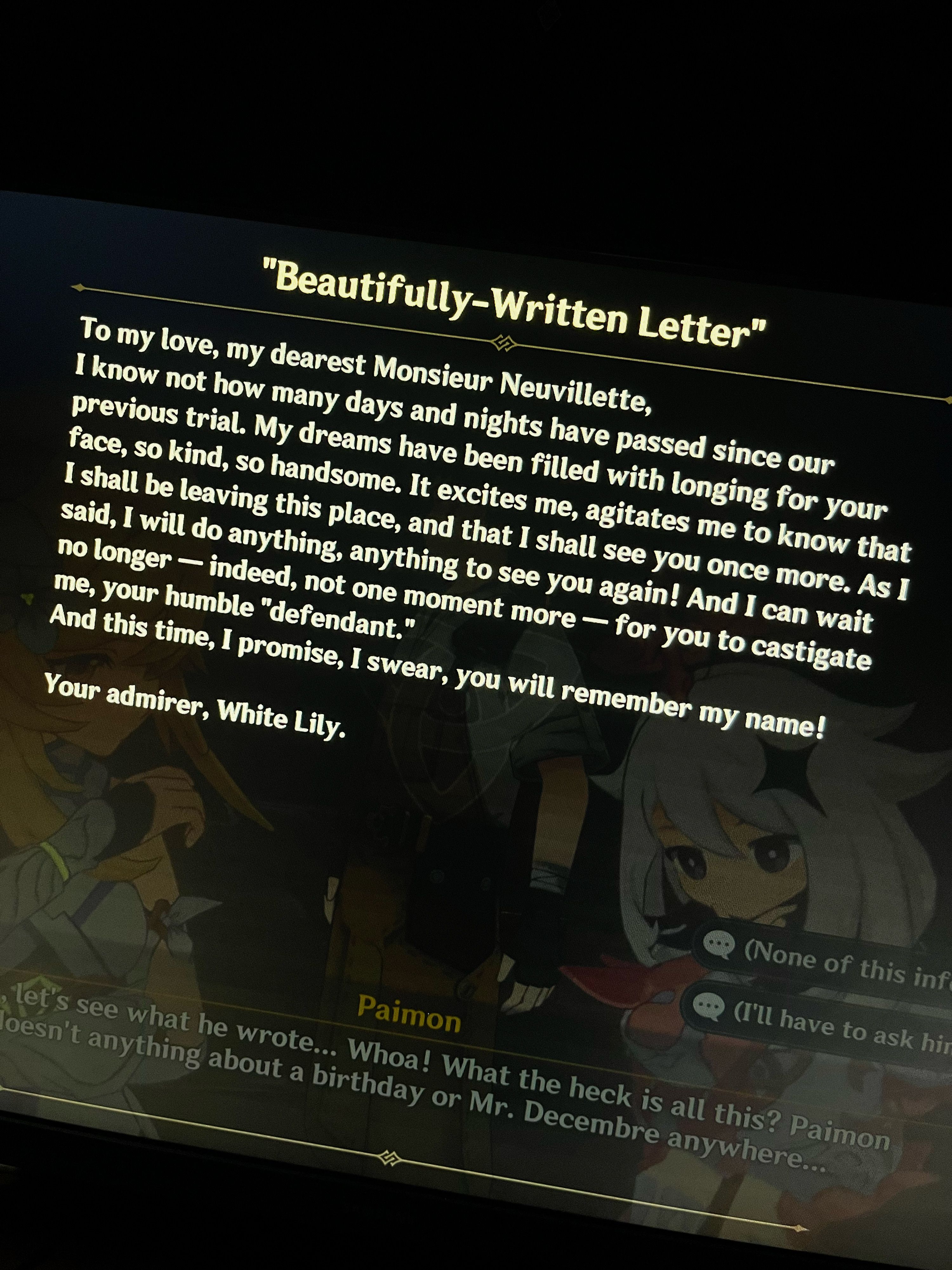 A letter to Monsieur Neuvillette Genshin Impact | HoYoLAB