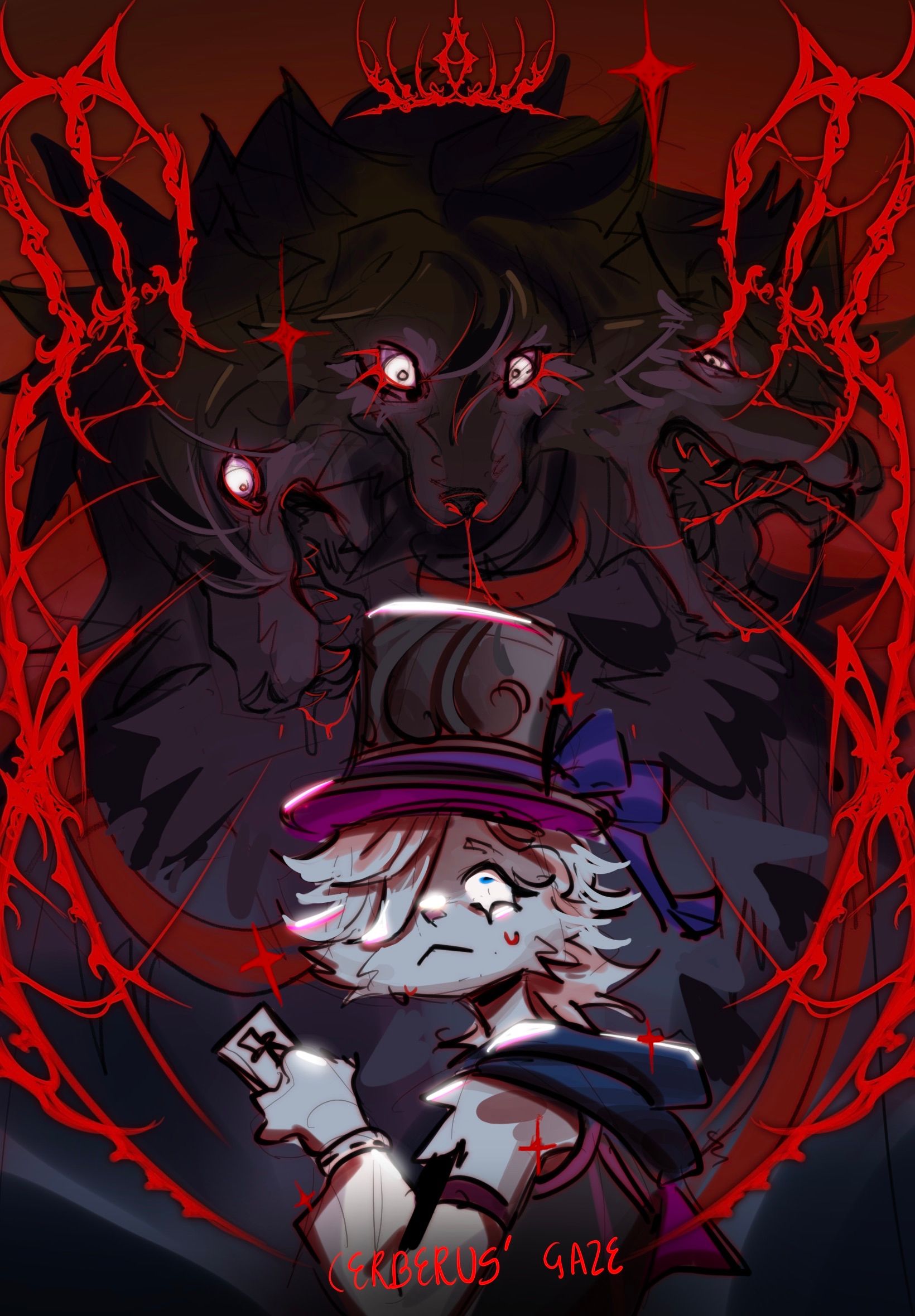 more Wriothesely fanart, this time including Lyney hehehe Genshin ...